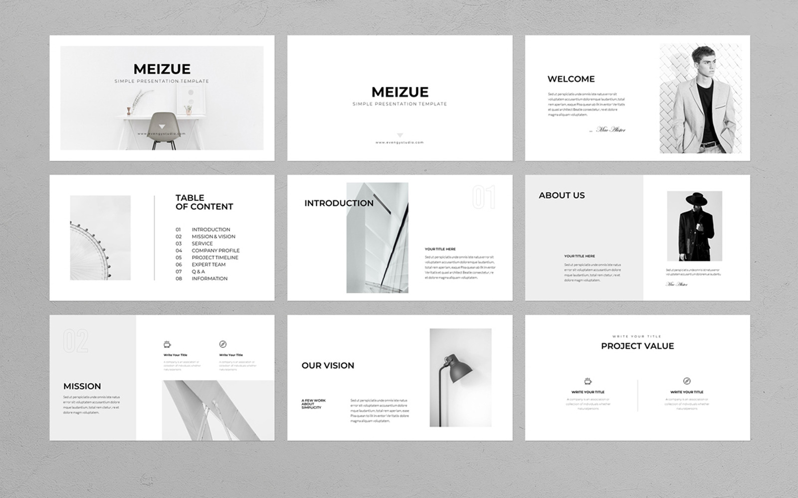 Meizue Simple PowerPoint Presentation Template