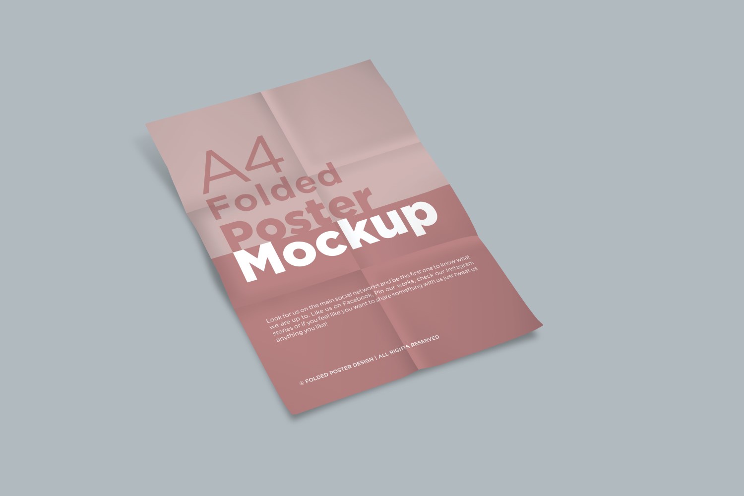 A4 Folded Paper Mockup Poster Design Template Free Download Download