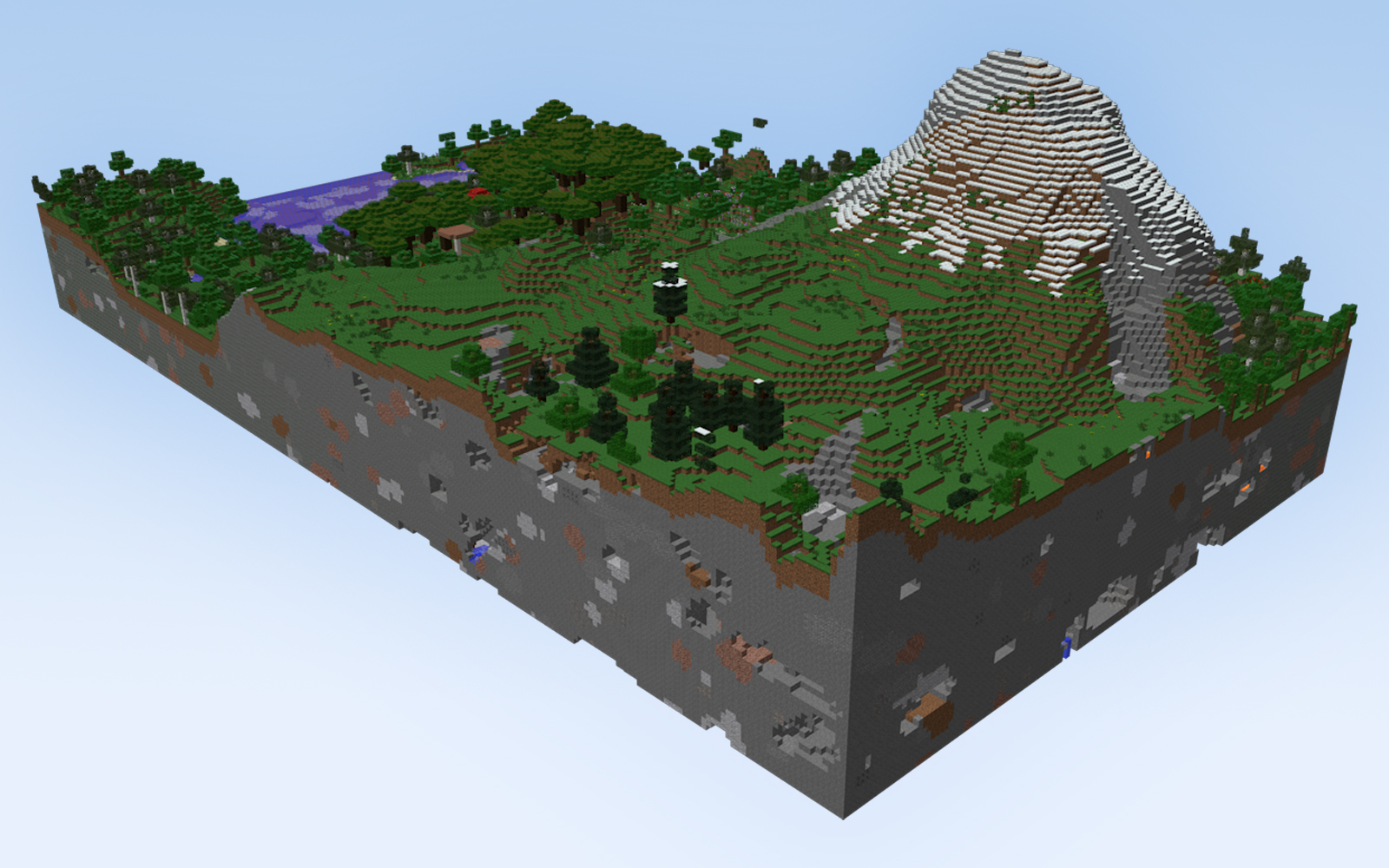Minecraft Landscape Map 3D Modeling Template